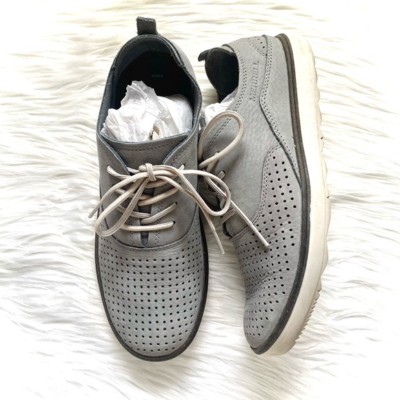 Merrell | Shoes | Merrell Perforated Lace Up Shoes 9 Gray | Poshmark